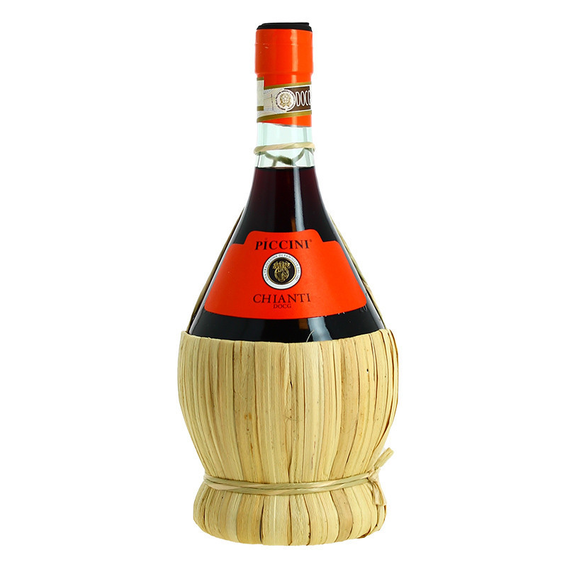 buy VAT FREE Chianti PICCINI with its traditional flask covered with straw